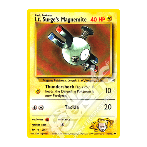 080-132 Lt. Surge’s Magnemite Comune Unlimited (ENG) – MINT » Federicstore