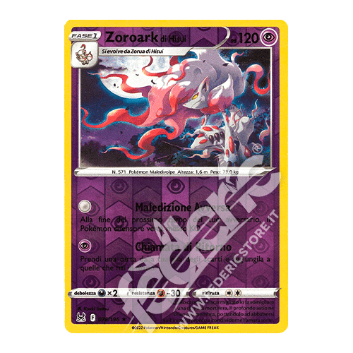 076-196 Zoroark Di Hisui Rara Reverse (IT) – MINT » Federicstore